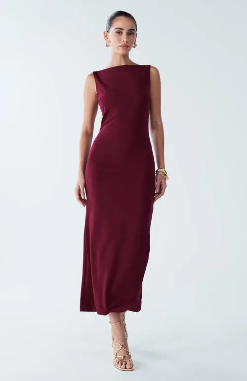 BWLDR Shian Midi Dress - Burgundy