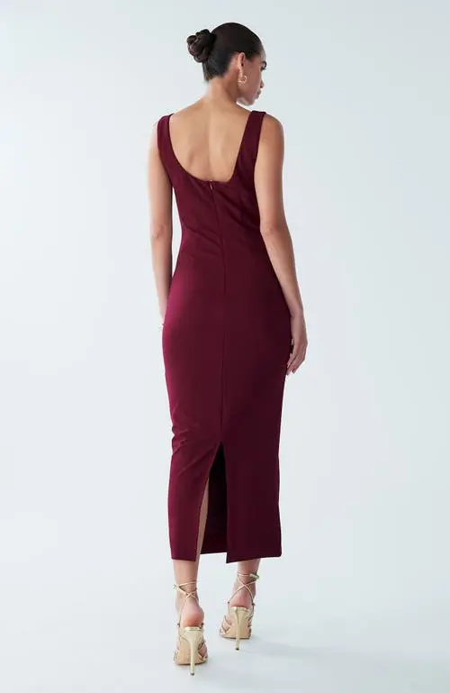 BWLDR Shian Midi Dress - Burgundy