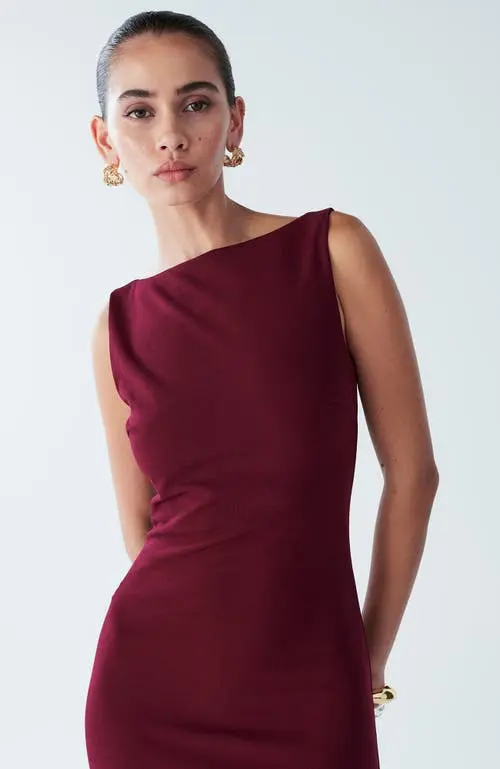 BWLDR Shian Midi Dress - Burgundy