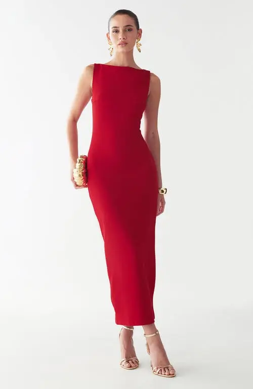 BWLDR Shian Midi Dress - Red