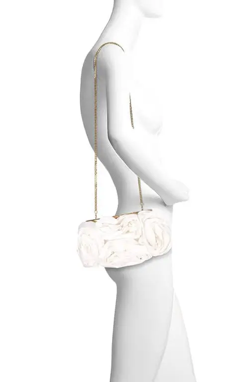Badgley Mischka Jett Silk Satin Rosette Clutch