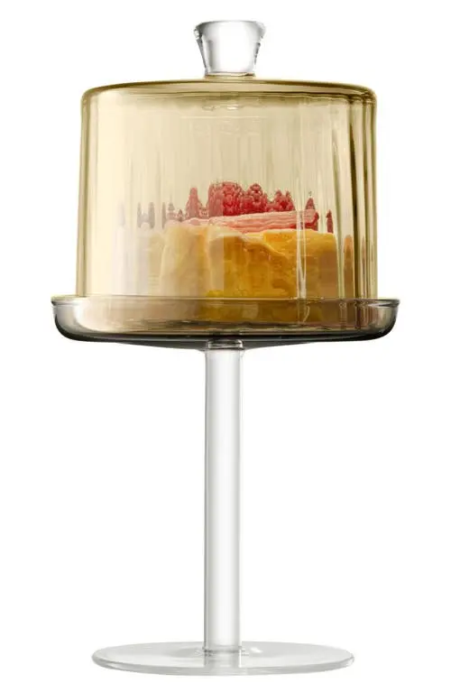 LSA Gems Cake Dome Stand - Amber