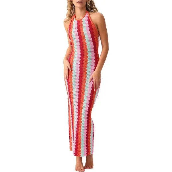 PQ Aurelia Halter Maxi Cover-up Dress - Milos