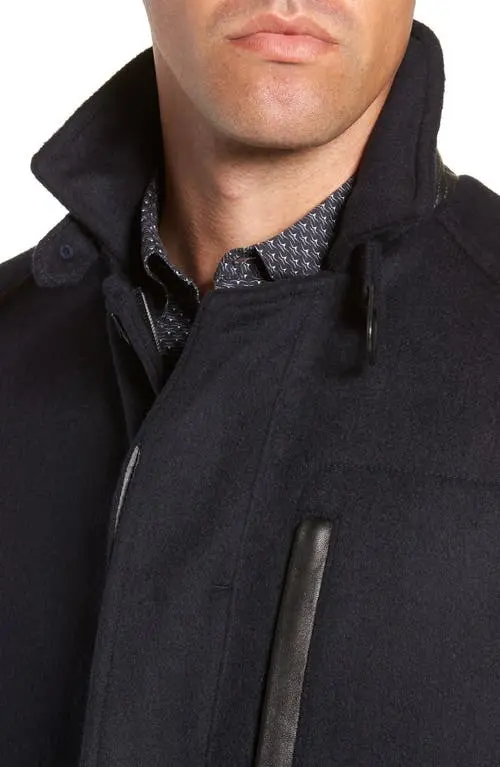 W.R.K Kilo Slim Fit Wool Blend Coat - Navy