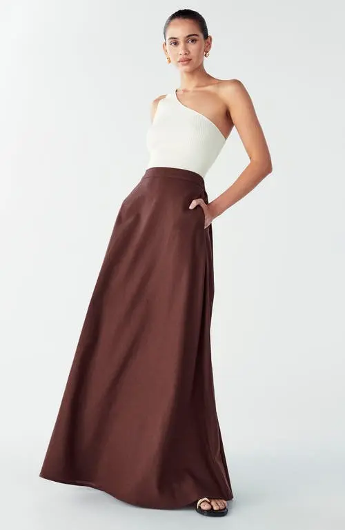 WILLA Isla Maxi Skirt - Chocolate