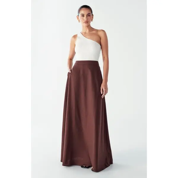 WILLA Isla Maxi Skirt - Chocolate