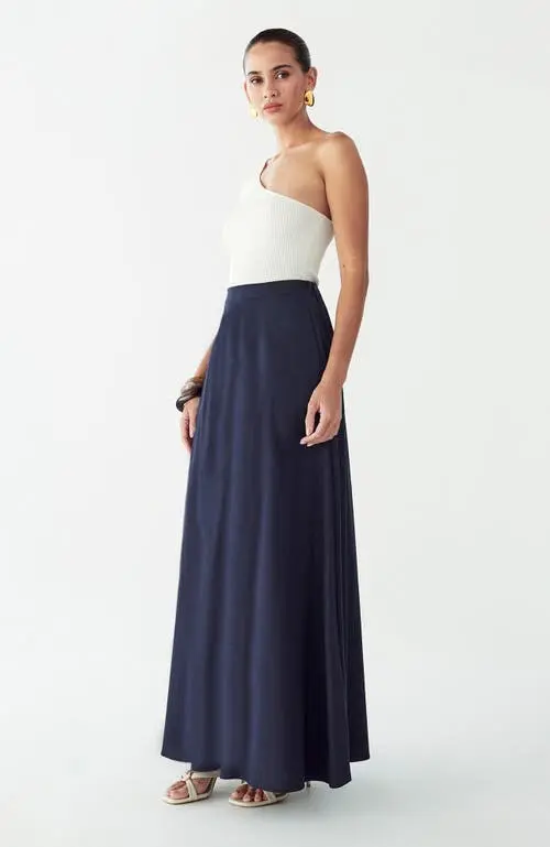 WILLA Isla Maxi Skirt - Navy Blue