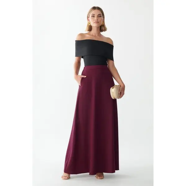 WILLA Isla Maxi Skirt - Plum