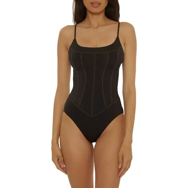 BECCA® By Rebecca Virtue Halter One-piece Swimsuit - Black