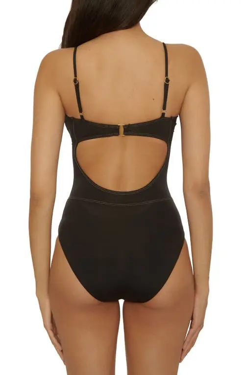 BECCA® By Rebecca Virtue Halter One-piece Swimsuit - Black