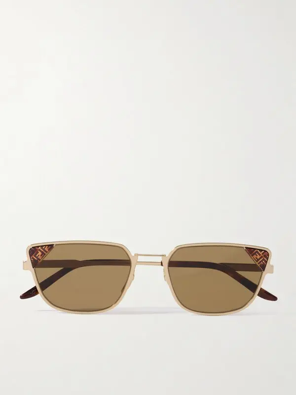 Fendi Signature D-frame Sunglasses - Gold