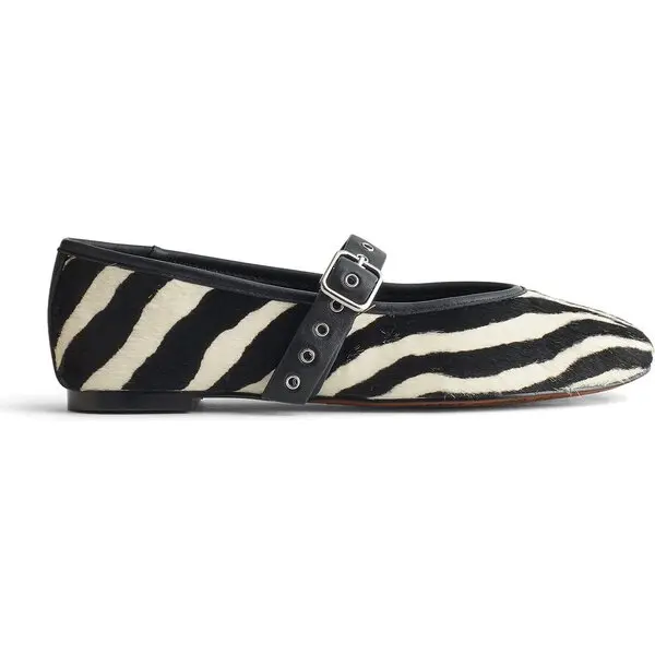 Madewell Emilie Zebra Print Mary Jane - True Black Multi Calf Hair