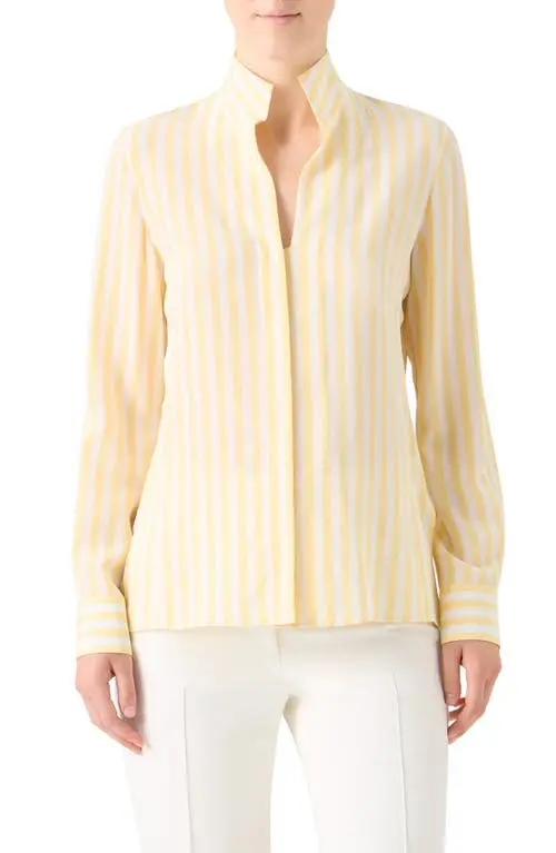 Akris Stripe Silk Tunic Shirt