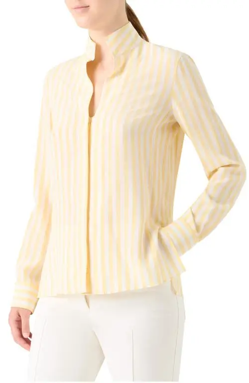Akris Stripe Silk Tunic Shirt