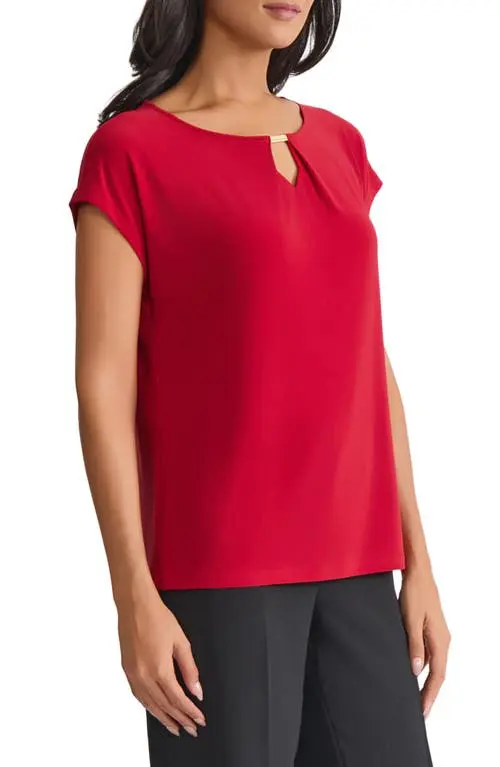 KASPER Hardware Keyhole Cap-sleeve Top