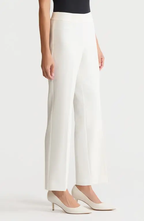 KASPER Flat Front Slim Pants - Vanilla Ice