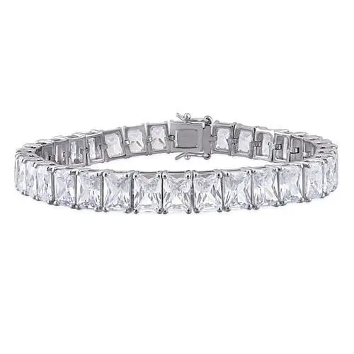 JULIANNA B. Tennis Bracelet With Rectangular Cubic Zirconia - Sterling Silver