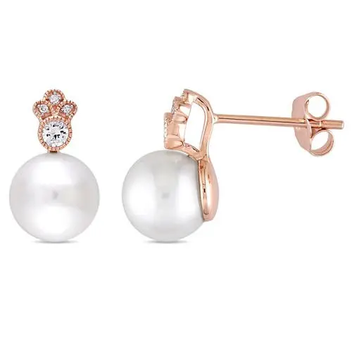 JULIANNA B. 10k Gold Cultured Freshwater Pearl Stud Earrings - 10k Rose Gold