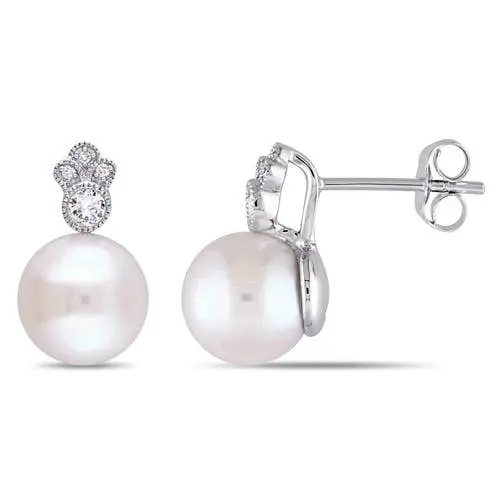 JULIANNA B. 10k Gold Cultured Freshwater Pearl Stud Earrings - 10k White Gold