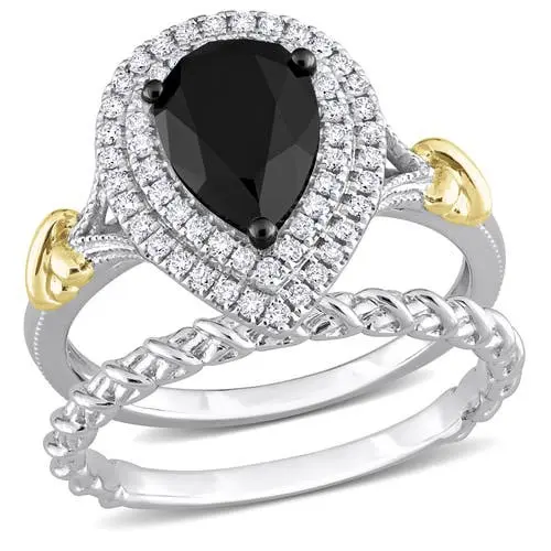 JULIANNA B. 14k Two-tone Gold Ring Set - Diamond