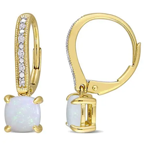 JULIANNA B. Diamond And Leverback Earrings - Opal