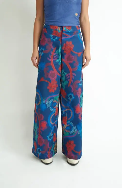 FLORENCIA DAVALOS Coco Pant - Blue Embroidery Vine