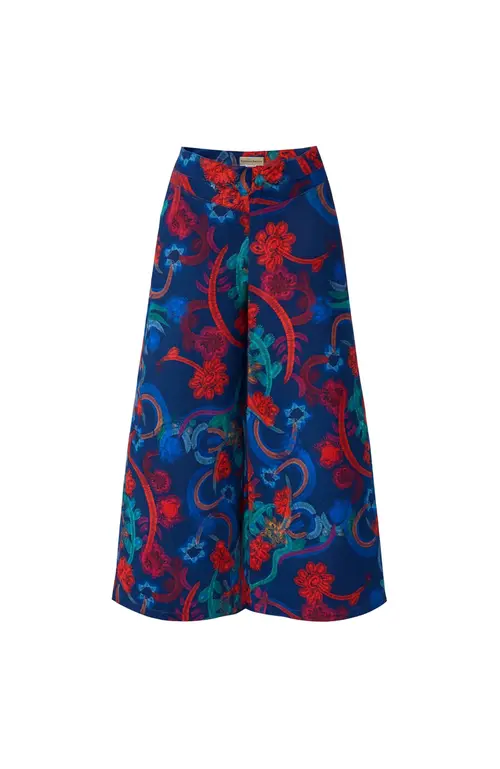 FLORENCIA DAVALOS Coco Pant - Blue Embroidery Vine