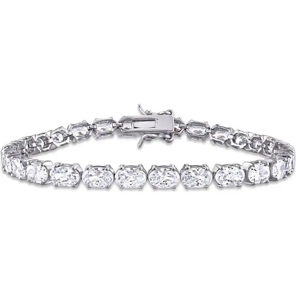 JULIANNA B. Cubic Zirconia Oval Tennis Bracelet - Sterling Silver
