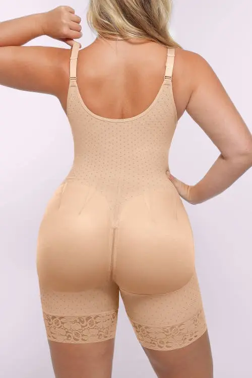 SHAPELLX Airslim Open Bust Polka Dot Bodysuit - Nude