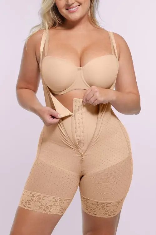 SHAPELLX Airslim Open Bust Polka Dot Bodysuit - Nude