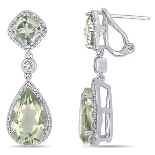 JULIANNA B. Teardrop Dangle Earrings - Green Quartz