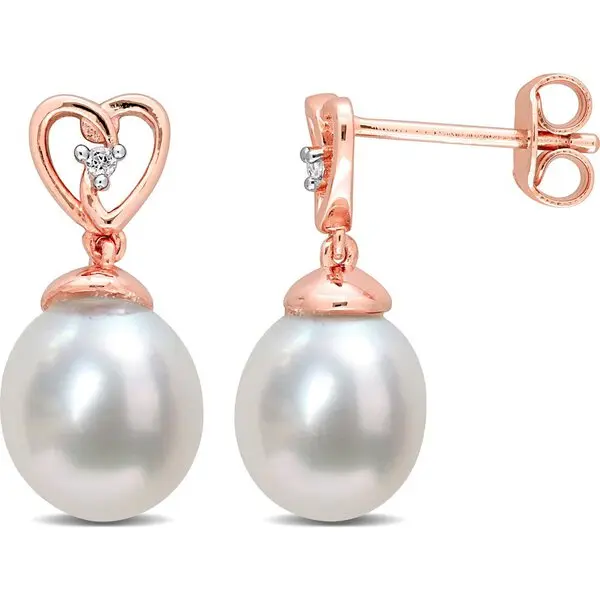 JULIANNA B. Pearl And White Topaz Drop Earrings - South Sea Pearl