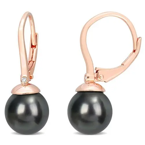 JULIANNA B. Tahitian Pearl And Diamond Drop Earrings - Cultured Tahitian Pearl