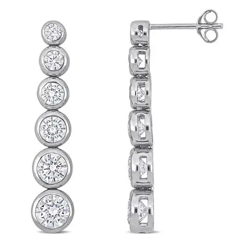 JULIANNA B. Cubic Zirconia Dangle Earrings - Sterling Silver