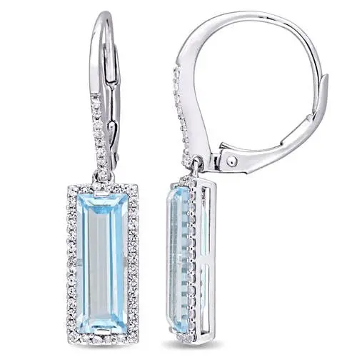 JULIANNA B. White Sapphire And Blue Drop Earrings - Topaz