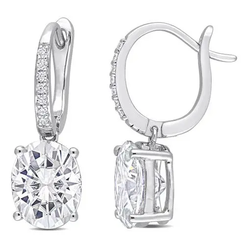 JULIANNA B. Oval Moissanite Drop Earrings - Sterling Silver
