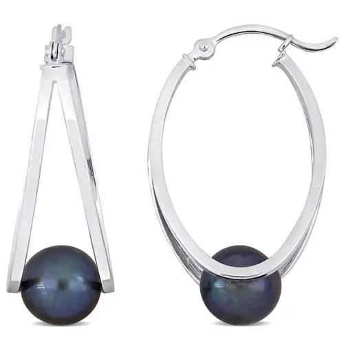 JULIANNA B. Cultured Pearl Drop Hoop Earrings - Cultured Freshwater Pearl
