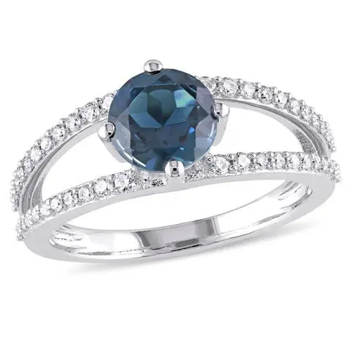 JULIANNA B. London Blue And Diamond 14k Ring - Topaz