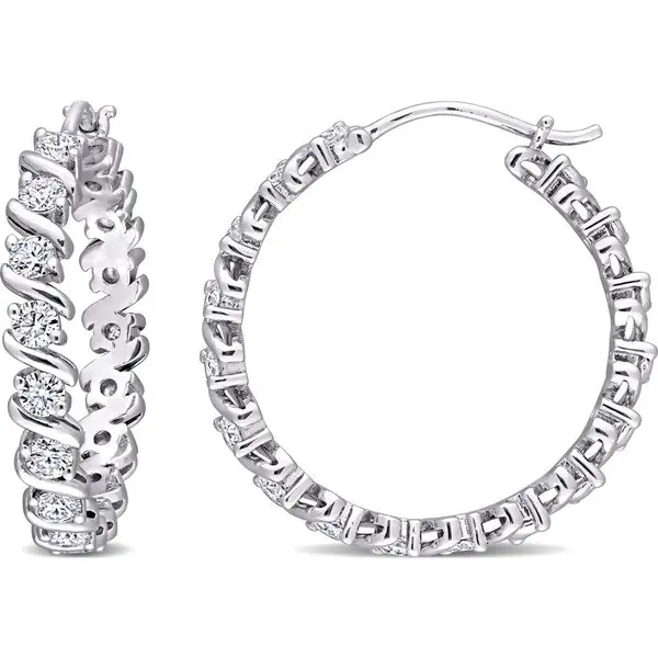 JULIANNA B. Moissanite Hoop Earrings - Sterling Silver