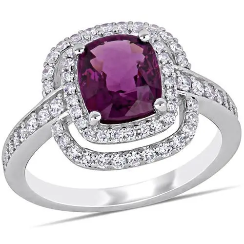 JULIANNA B. Diamond And Garnet Cocktail Ring 14k - Rhodolite