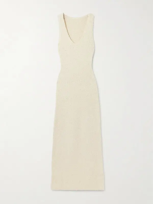SIR THE LABEL Tropicana Cotton-blend Bouclé Maxi Dress