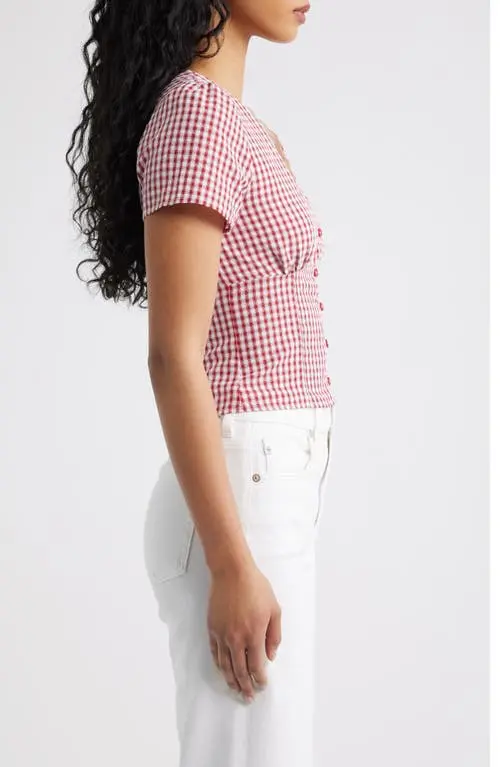 Princess Polly Isolda Gingham Button-up Top
