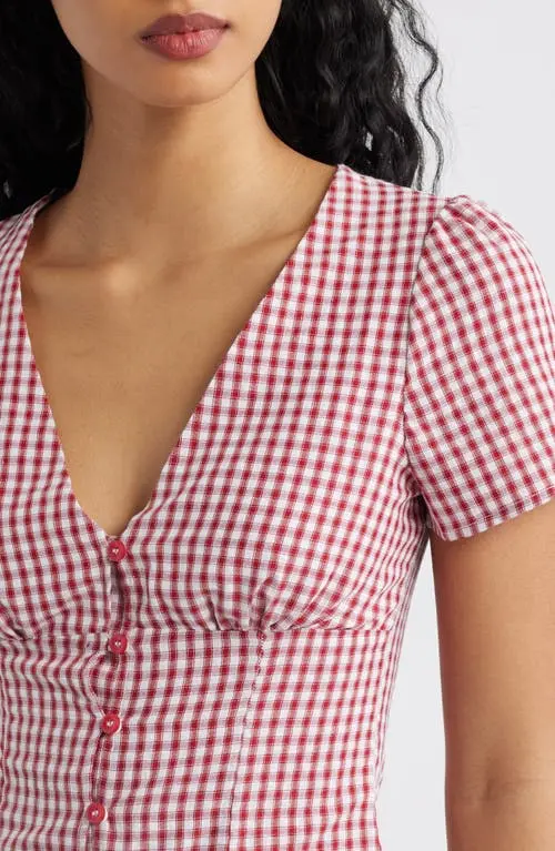 Princess Polly Isolda Gingham Button-up Top
