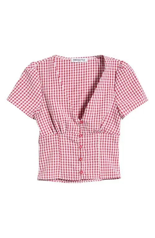 Princess Polly Isolda Gingham Button-up Top