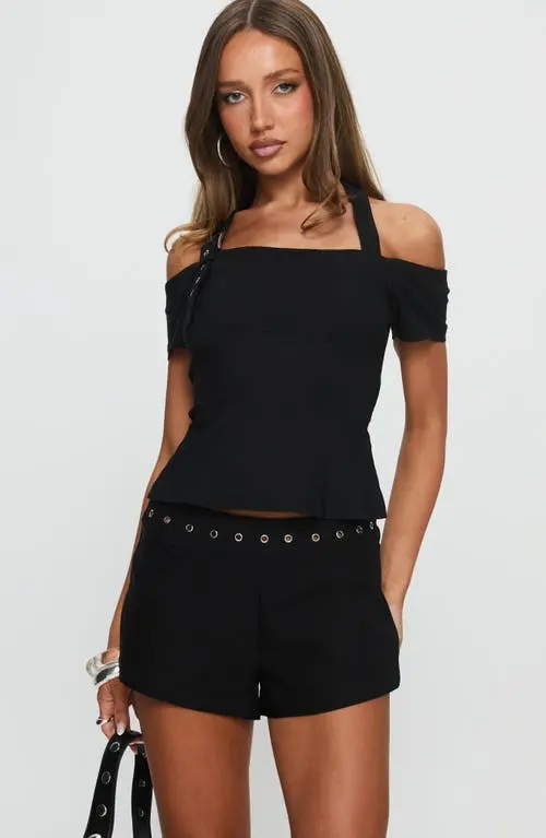 Princess Polly Chalise Rivet Detail Mini Shorts