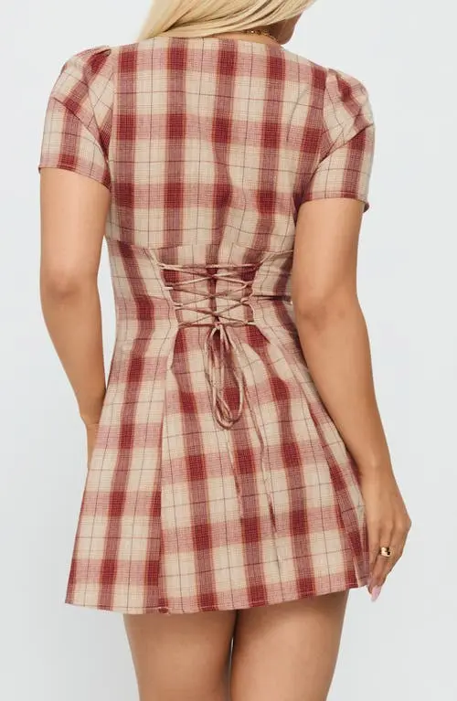 Princess Polly Plaid Button-front Mini Dress