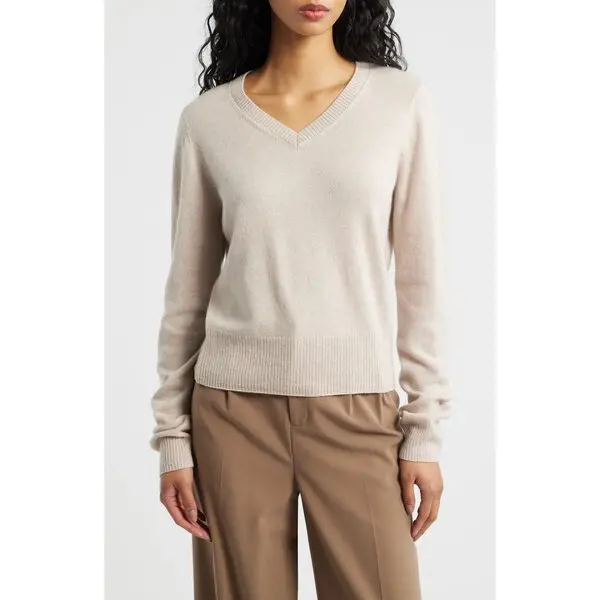 ARTLESS FOREVER Tove V-neck Wool & Cashmere Sweater - Stone