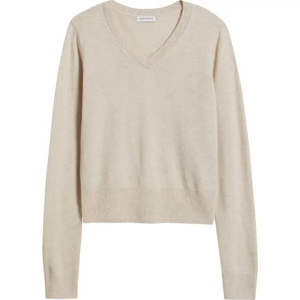 ARTLESS FOREVER Tove V-neck Wool & Cashmere Sweater - Stone