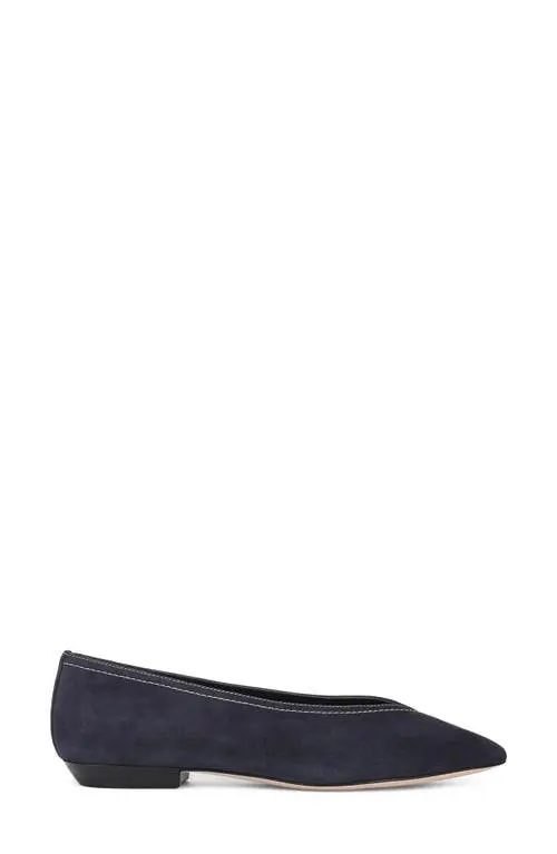 Veronica Beard Bancroft Pointed Toe Flat - Navy