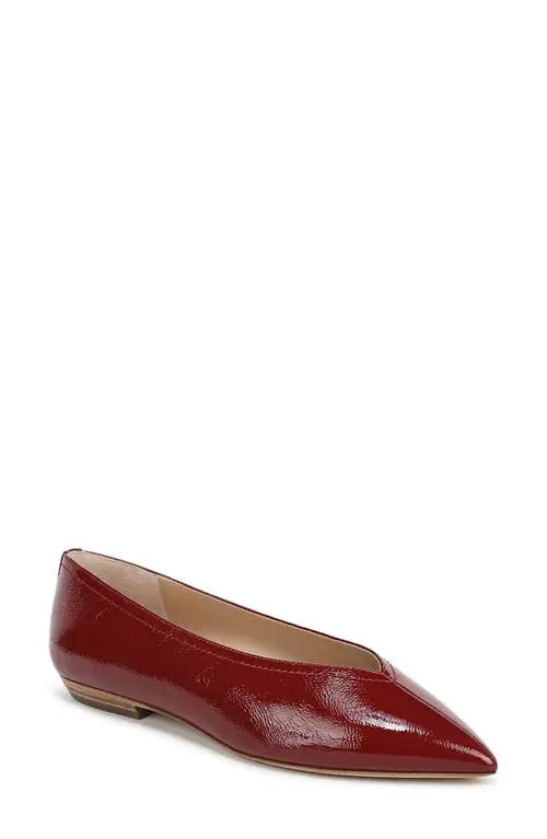 Veronica Beard Bancroft Pointed Toe Flat - Oxblood Red-dm